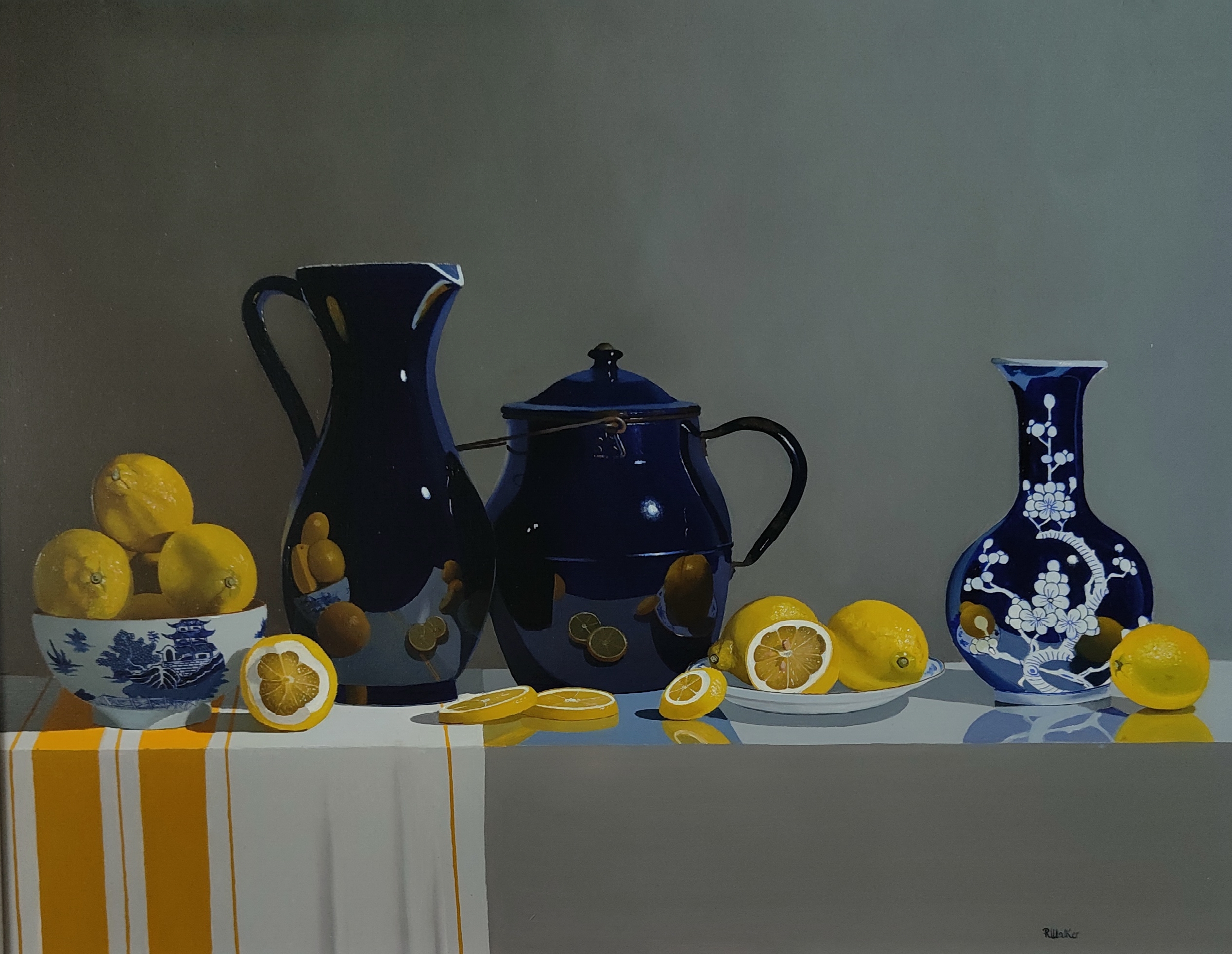 Blue Enamel and Lemons by Rob Walker | Byard Art