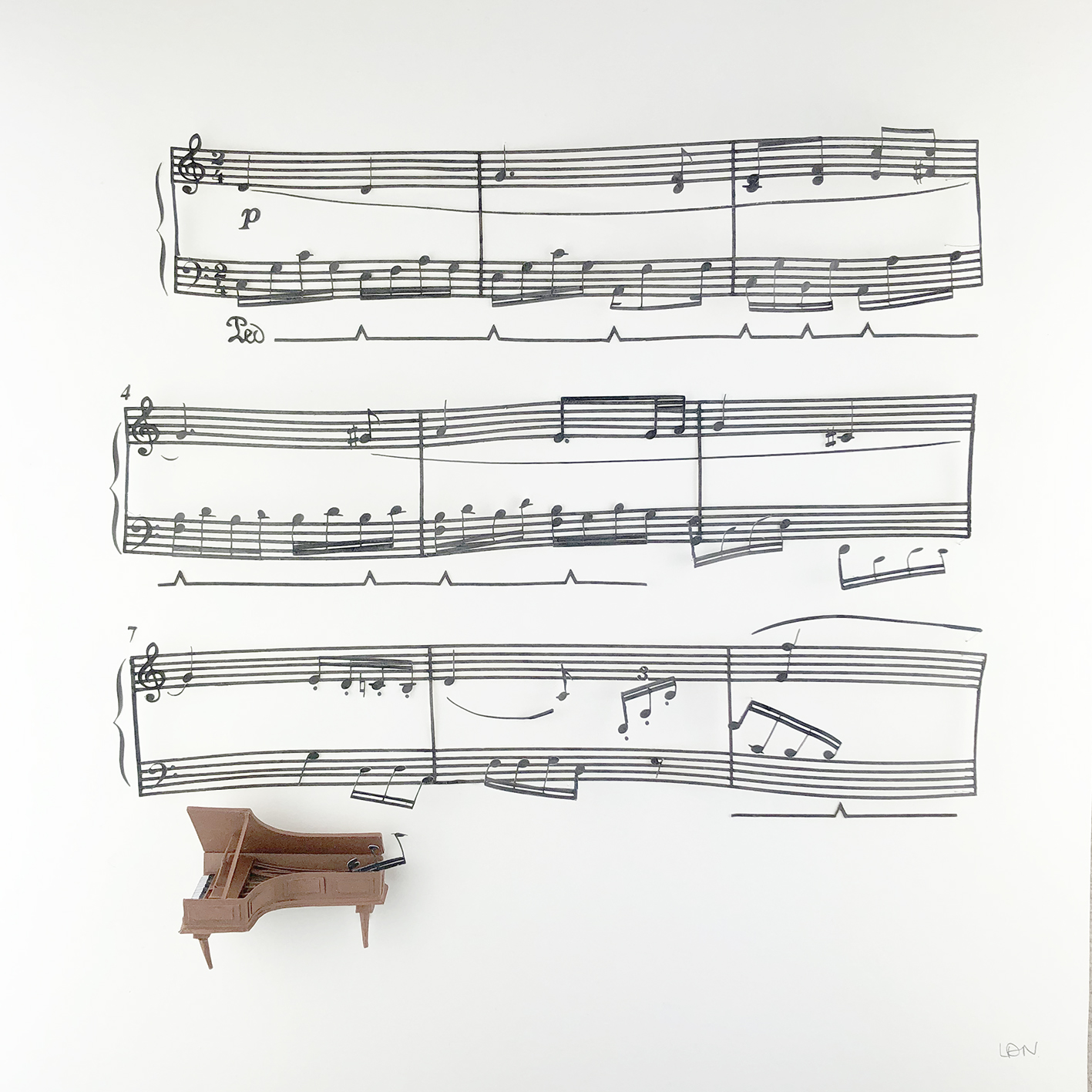 Flying Musical Notes -Beethoven's piano Sonata by Lucy Dorothy Nichols ...